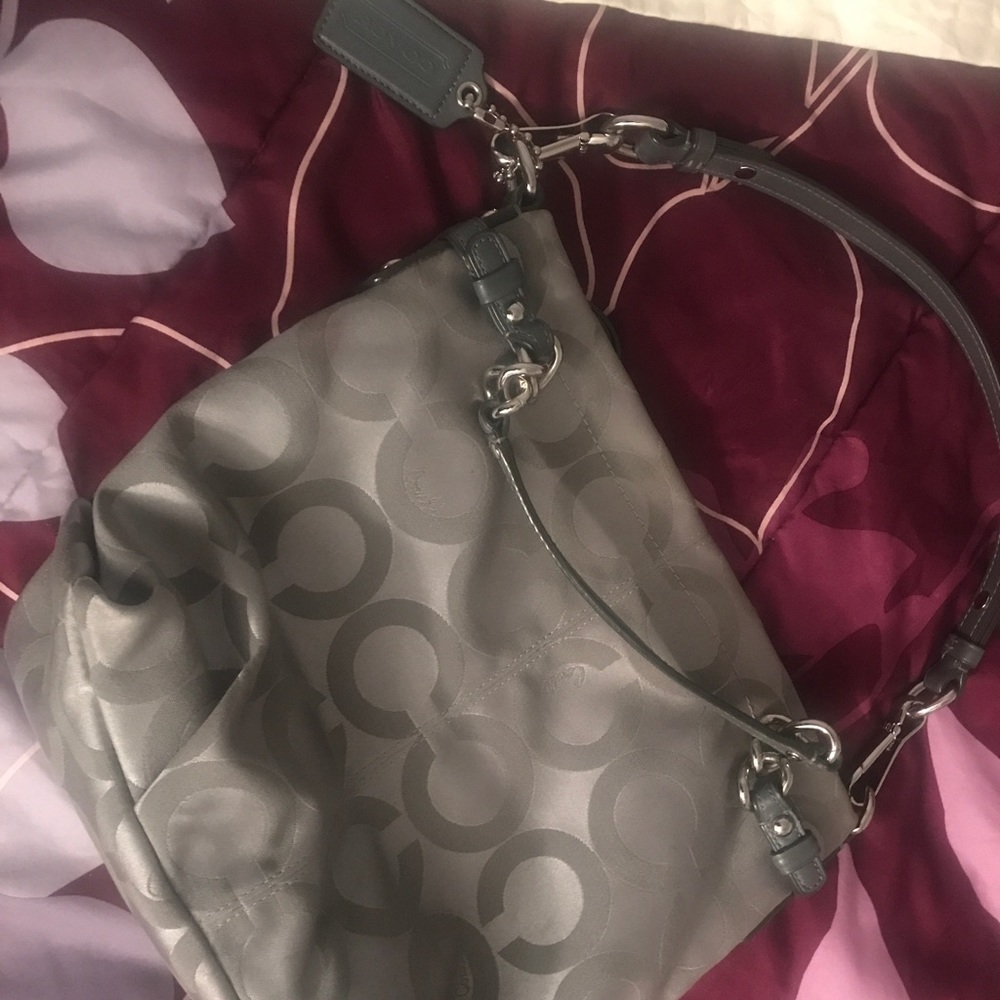 Authentic Coach Op Art Sateen Brooke Handbag - Gem